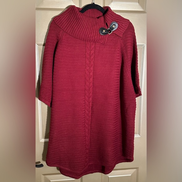 Lane Bryant | Sweaters | Lane Bryant Womens Burgundy Cowl Neck Short ...